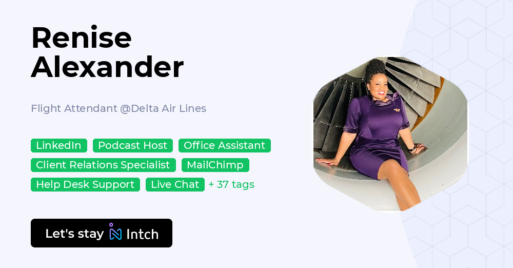 Renise Alexander - Flight Attendant, Delta Air Lines | Intch