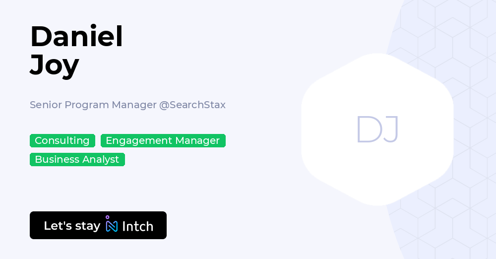 Daniel Joy - Senior Program Manager, SearchStax | Intch