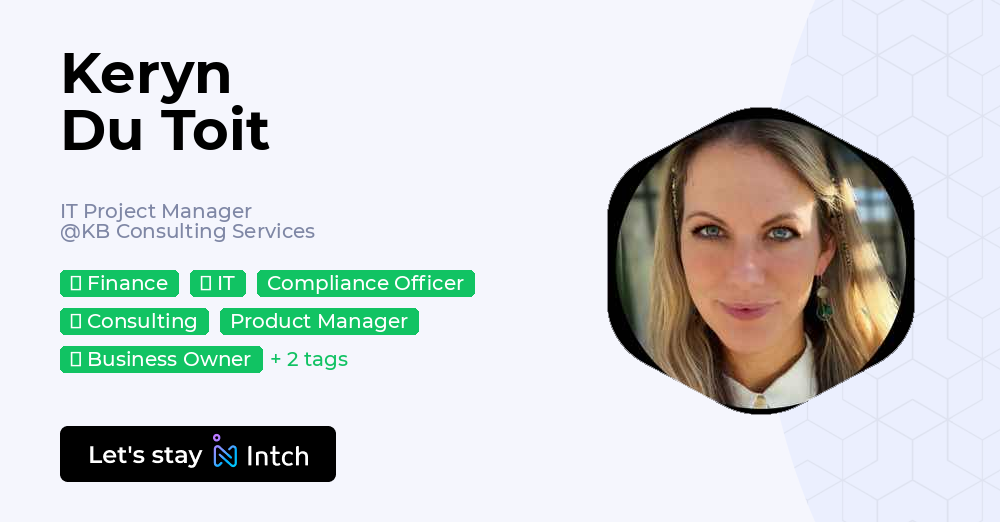 Keryn Du Toit - IT Project Manager, KB Consulting Services | Intch