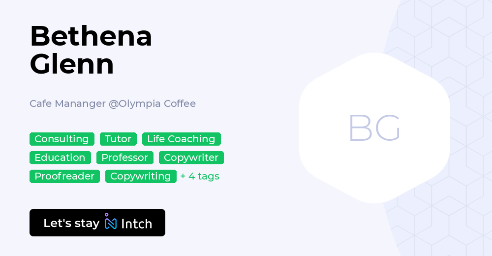 Bethena Glenn - Cafe Mananger, Olympia Coffee | Intch