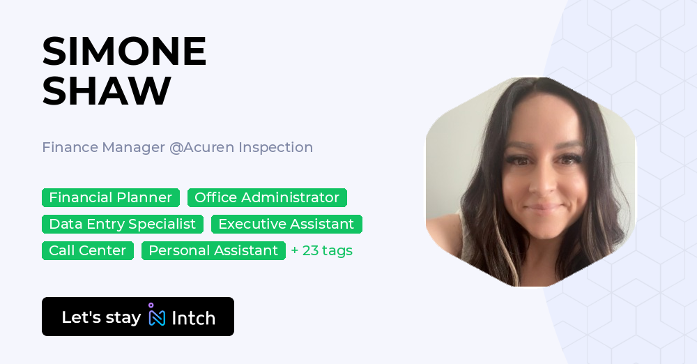 SIMONE SHAW - Finance Manager, Acuren Inspection | Intch