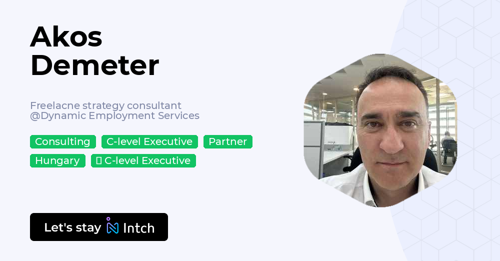 Akos Demeter - Freelacne strategy consultant, Dynamic Employment Services | Intch