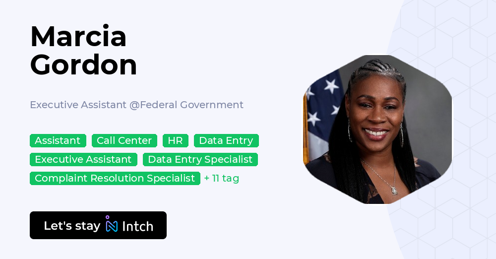 Marcia Gordon - Executive Assistant, Federal Government | Intch