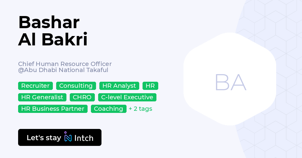 Bashar Al Bakri - Chief Human Resource Officer, Abu Dhabi National Takaful | Intch