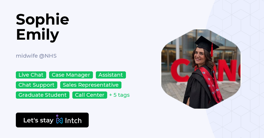 Sophie Emily - midwife, NHS | Intch