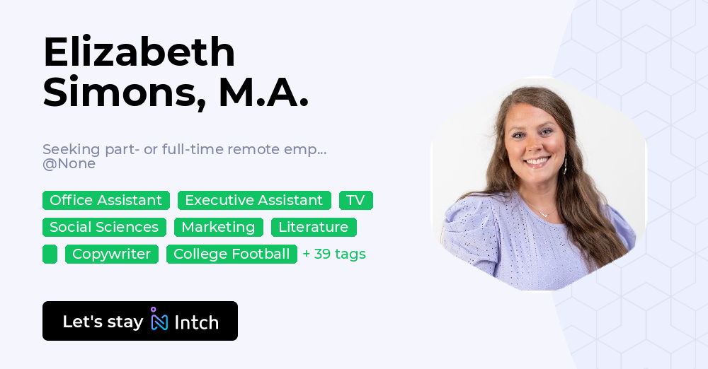 Elizabeth Simons, M.A. - Seeking part- or full-time remote employment ...