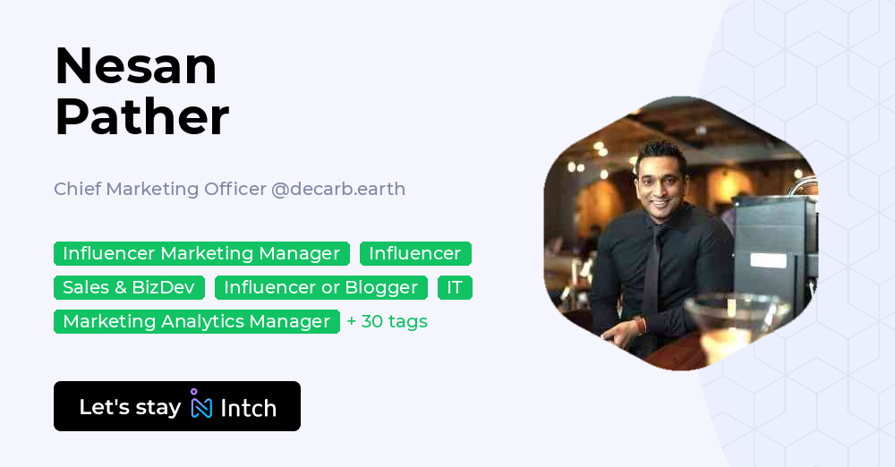 Nesan Pather - Chief Marketing Officer, decarb.earth | Intch