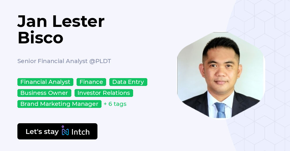 Jan Lester Bisco - Senior Financial Analyst, PLDT | Intch