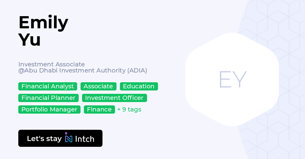 Emily Yu - Investment Associate, Abu Dhabi Investment Authority (ADIA ...
