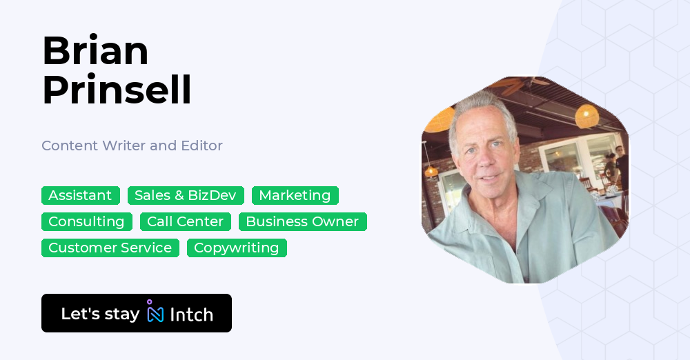 Brian Prinsell - Content Writer and Editor, | Intch