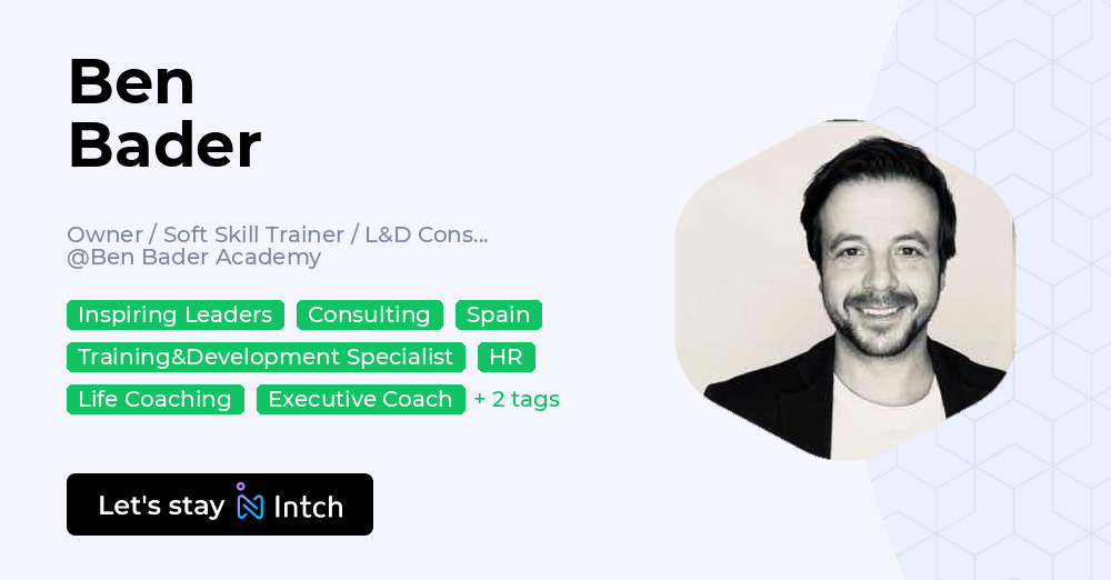 Ben Bader - Owner / Soft Skill Trainer / L&D Consultant, Ben Bader ...