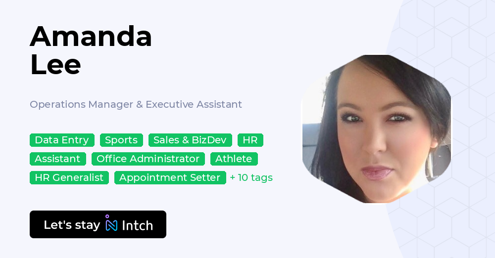 Amanda Lee - Operations Manager & Executive Assistant, | Intch