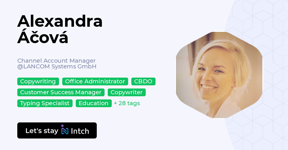 Alexandra Áčová - Channel Account Manager, LANCOM Systems GmbH | Intch