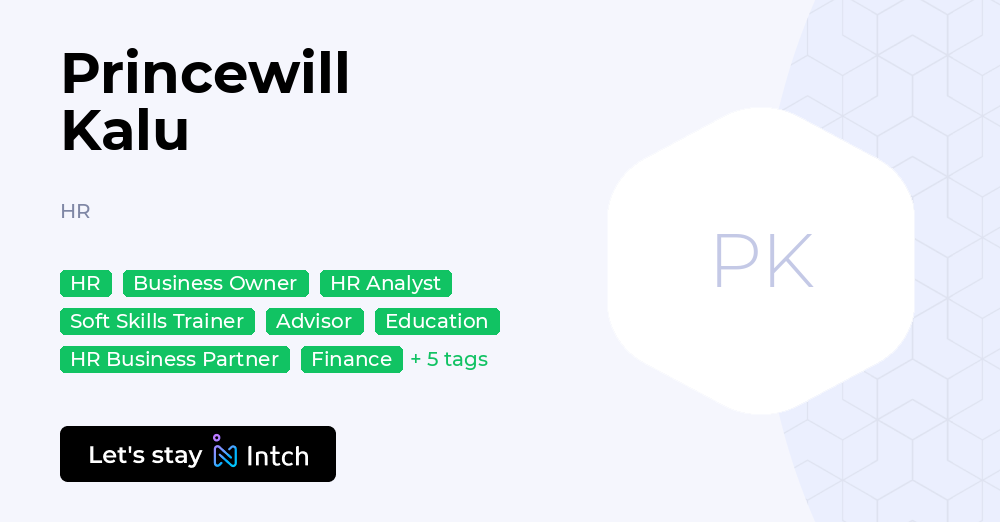 Princewill Kalu - HR, | Intch