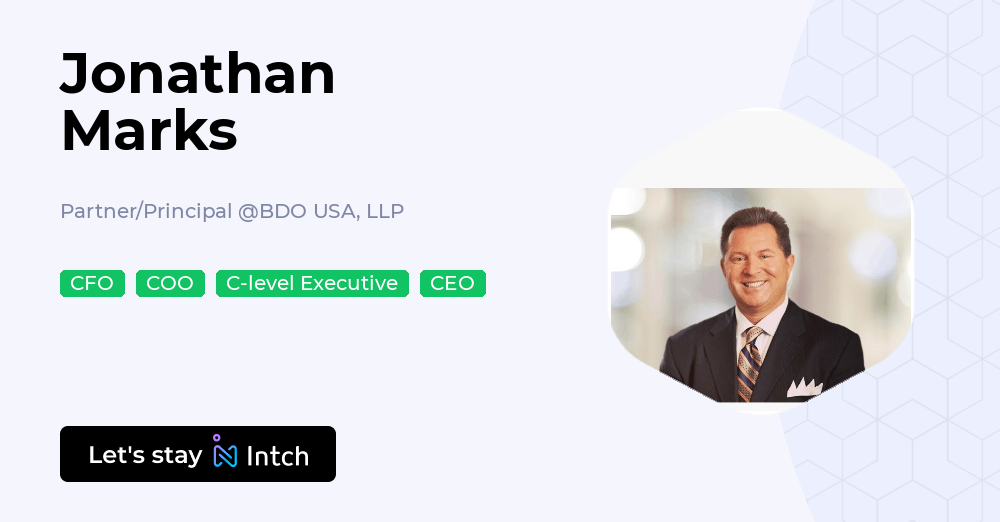Jonathan Marks - Partner/Principal, BDO USA, LLP | Intch