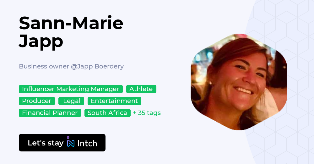 Sann-Marie Japp - Business owner, Japp Boerdery | Intch