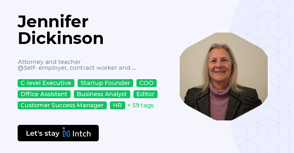 Jennifer Dickinson - Attorney and teacher, Self- employer, contract ...