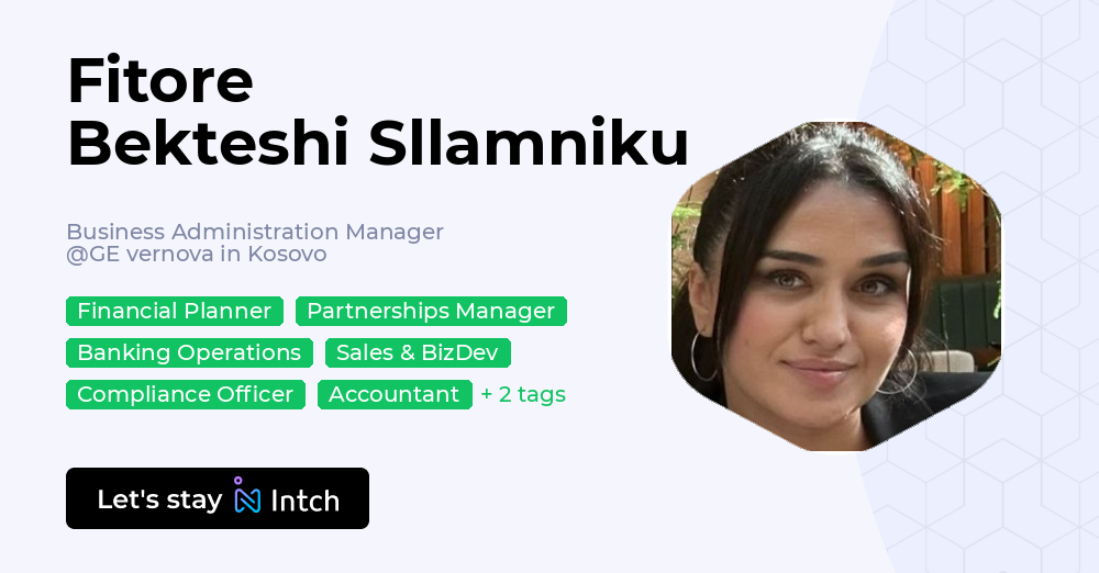 Fitore Bekteshi Sllamniku - Business Administration Manager, GE vernova ...