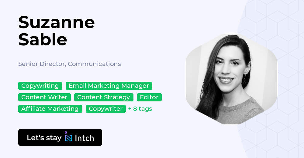 Suzanne Sable - Senior Director, Communications, | Intch