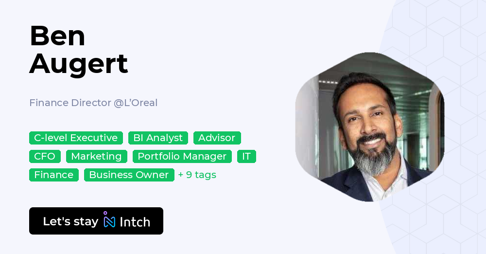 Ben Augert - Finance Director, L’Oreal | Intch