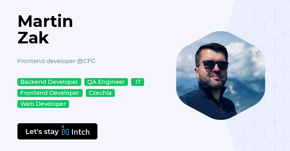 Martin Zak - Frontend developer, CFG | Intch