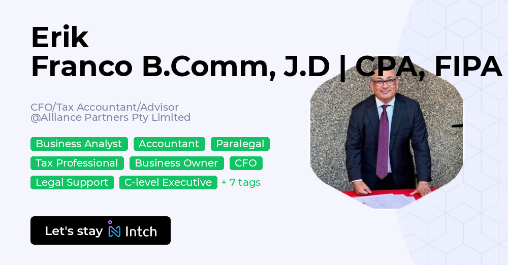 Erik Franco B.Comm, J.D | CPA, FIPA | Accountant, Lawyer | - CFO/Tax ...