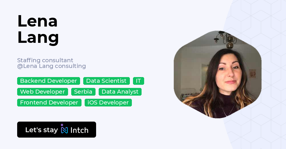 Lena Lang - Staffing consultant, Lena Lang consulting | Intch