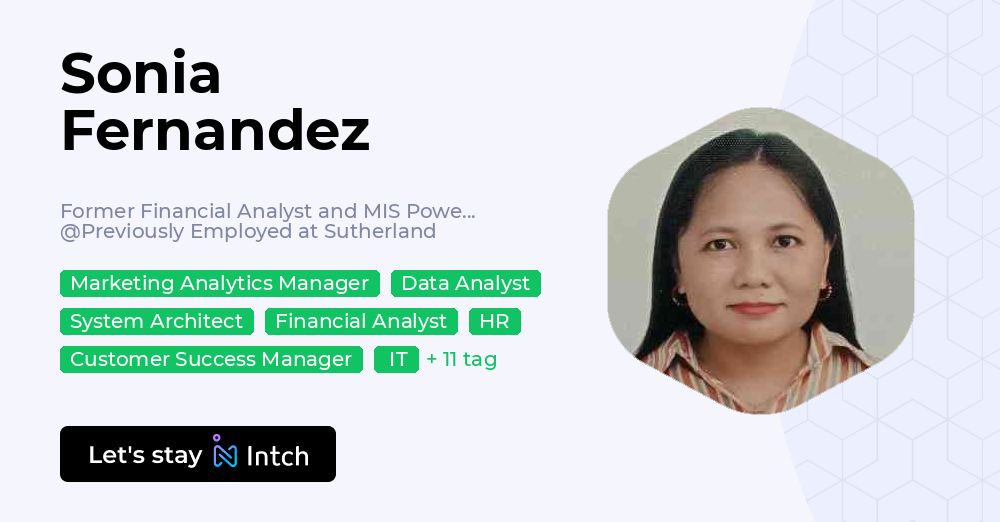 Sonia Fernandez - Former Financial Analyst and MIS Power Bi Global ...
