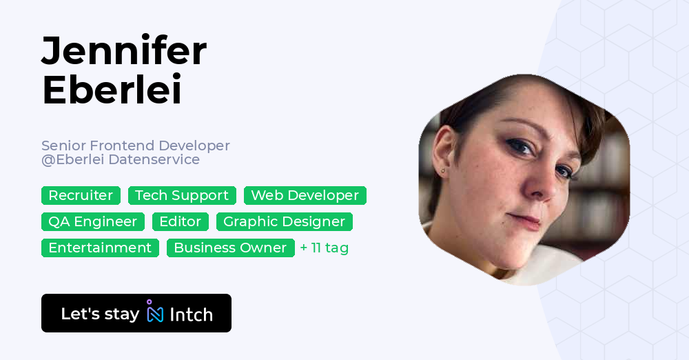Jennifer Eberlei - Senior Frontend Developer, Eberlei Datenservice | Intch