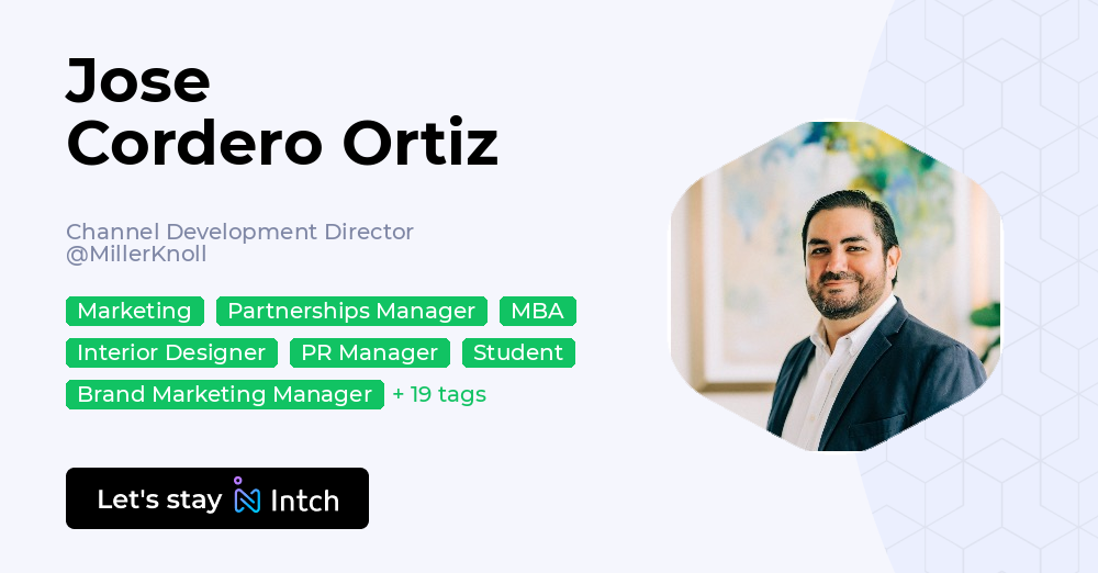 Jose Cordero Ortiz - Channel Development Director, MillerKnoll | Intch