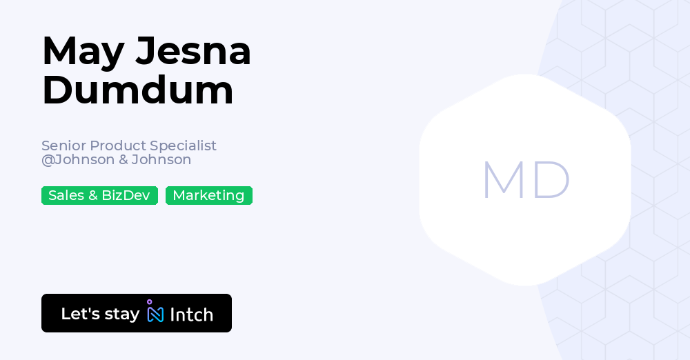 May Jesna Dumdum - Senior Product Specialist, Johnson & Johnson | Intch