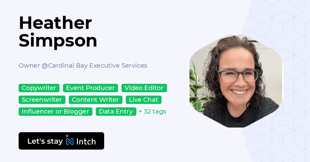 Heather Simpson - Owner, Cardinal Bay Executive Services | Intch