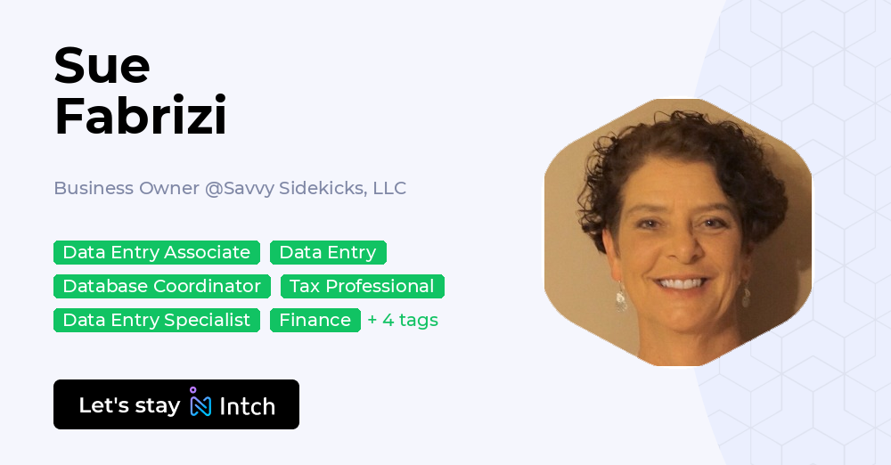Sue Fabrizi - Business Owner, Savvy Sidekicks, LLC | Intch