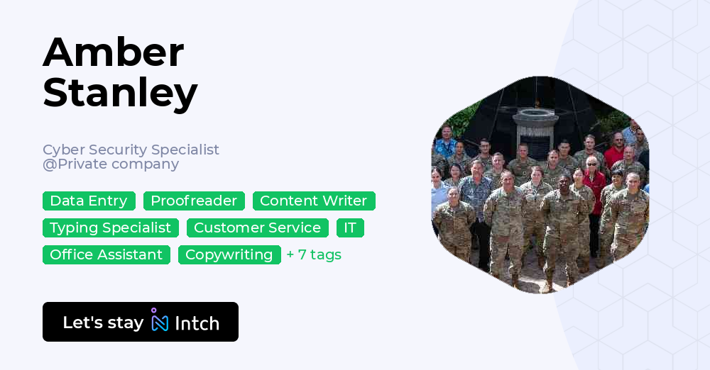 Amber Stanley - Cyber Security Specialist, Private company | Intch