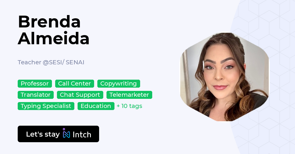 Brenda Almeida - Teacher, SESI/ SENAI | Intch