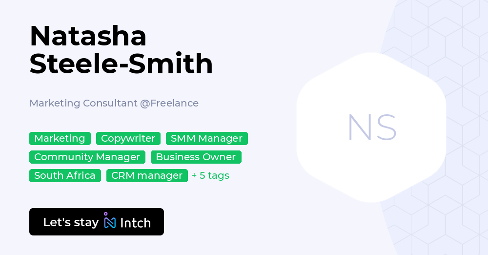 Natasha Steele-Smith - Marketing Consultant, Freelance | Intch