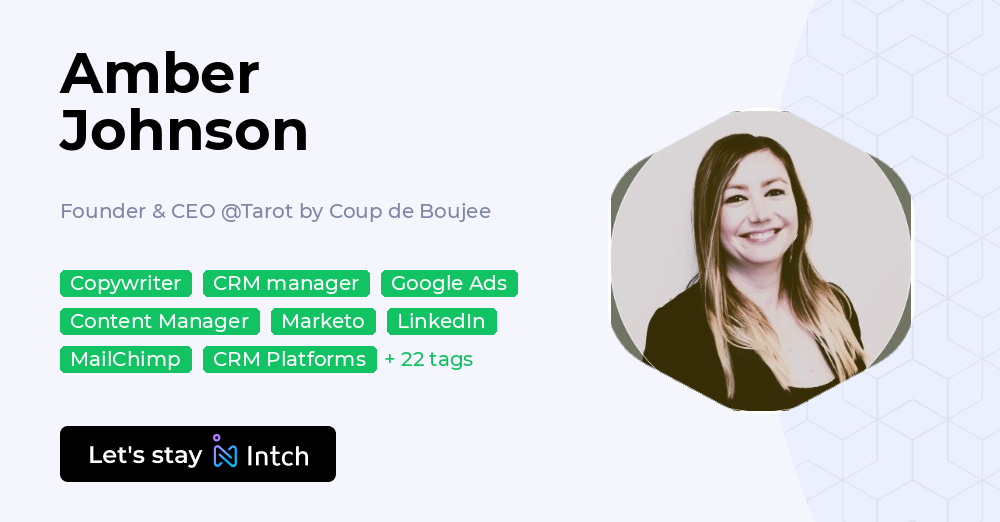 Amber Johnson - Founder & CEO, Tarot by Coup de Boujee | Intch