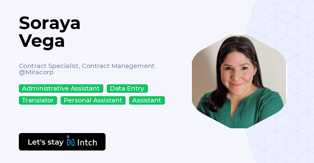 Soraya Vega - Contract Specialist, Contract Management, Miracorp | Intch