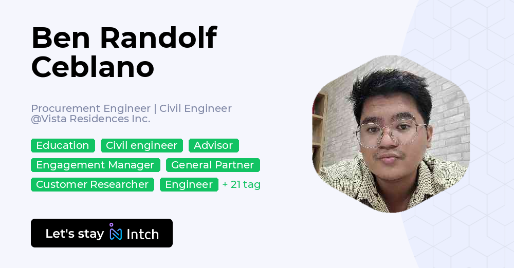 Ben Randolf Ceblano - Procurement Engineer | Civil Engineer, Vista ...