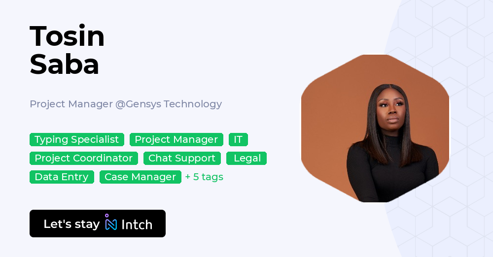 Tosin Saba - Project Manager, Gensys Technology | Intch