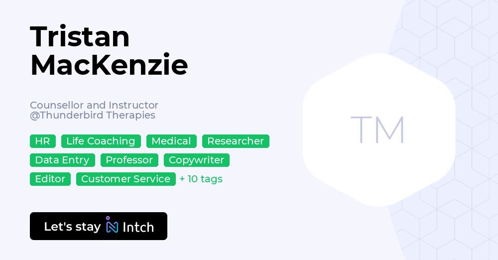 Tristan MacKenzie - Counsellor and Instructor, Thunderbird Therapies ...