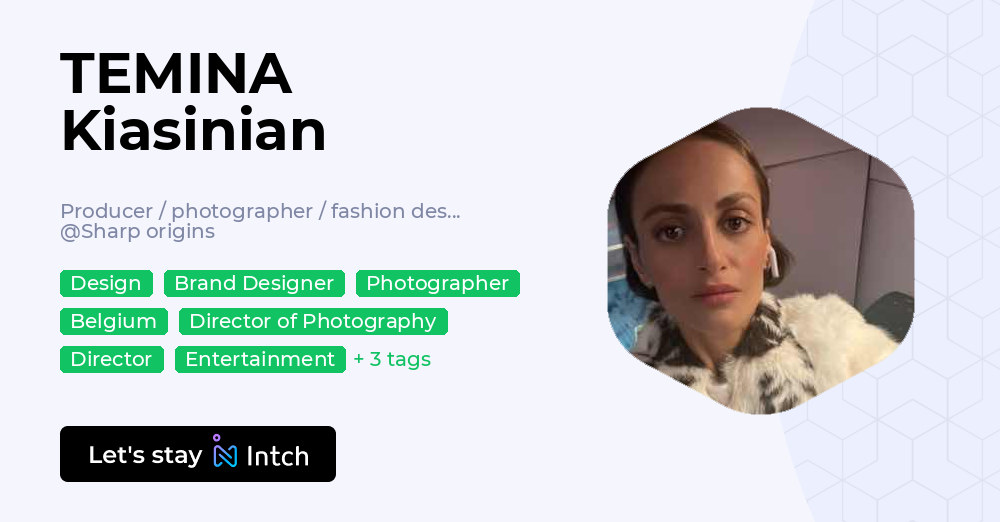 TEMINA Kiasinian - Producer / photographer / fashion designer, Sharp ...