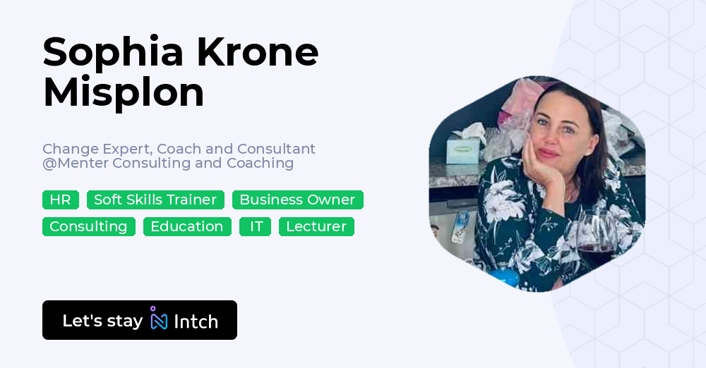 Sophia Krone Misplon - Change Expert, Coach and Consultant, Menter ...