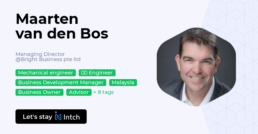 Maarten van den Bos - Managing Director, Bright Business pte ltd | Intch