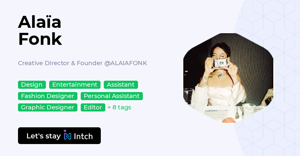 Alaïa Fonk - Creative Director & Founder, ALAIAFONK | Intch
