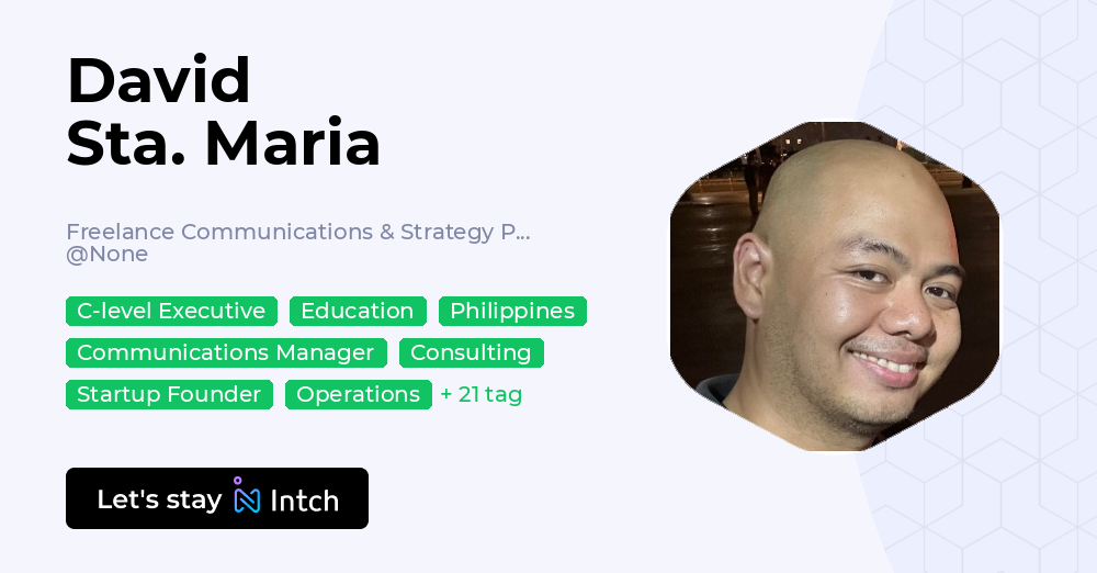 David Sta. Maria - Freelance Communications & Strategy Practitioner ...