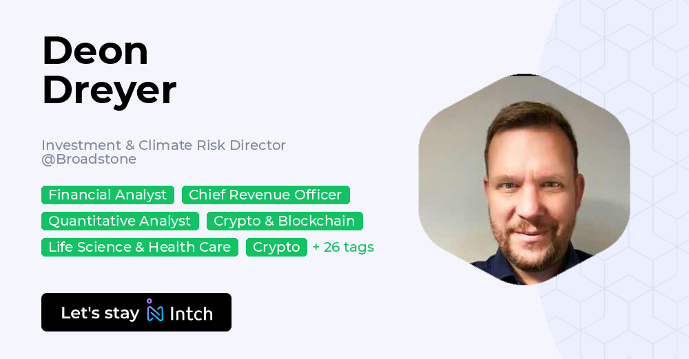 Deon Dreyer - Investment & Climate Risk Director, Broadstone | Intch