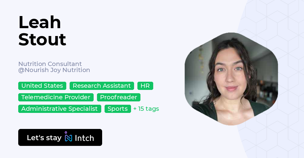 Leah Stout - Nutrition Consultant, Nourish Joy Nutrition | Intch