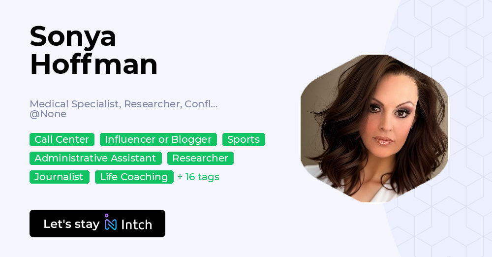 Sonya Hoffman - Medical Specialist, Researcher, Conflict Resolution ...