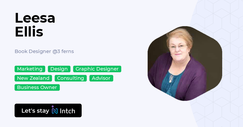 Leesa Ellis - Book Designer, 3 ferns | Intch